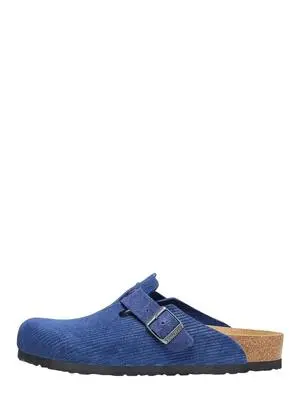 BIRKENSTOCK Boston Suede Embossed Clogs - Blue
