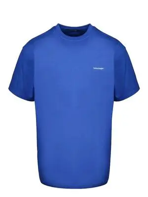 Balenciaga Balenciaga Small Logo Cotton T-Shirt Blue