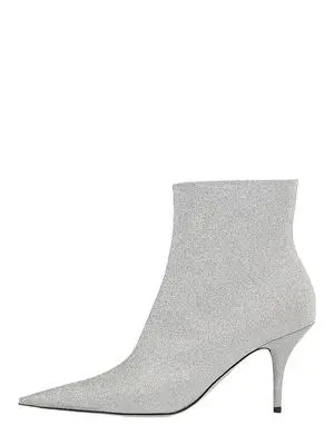 Balenciaga Balenciaga 85mm Knife Glitter Boots Silver