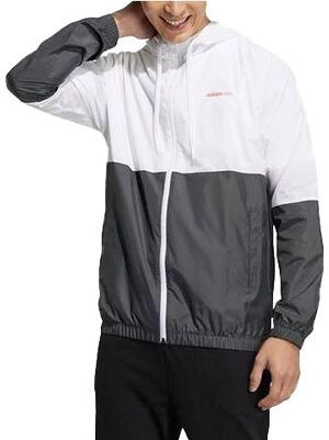Adidas Neo Color Block Logo Windbreaker - Whitegray