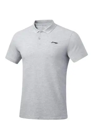 LI-NING Li-ning Plain Short Sleeve Polo Shirt 'grey' Grey