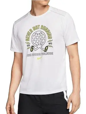 Nike Miler Wild Run Short Sleeve - White