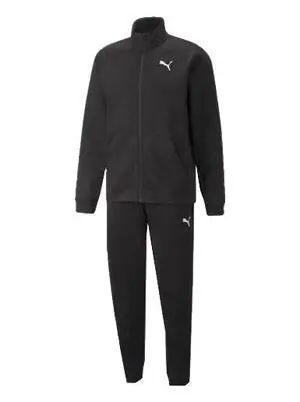 PUMA Casual Sports Stand Collar Zip-up Jacket And Pants Set - Black