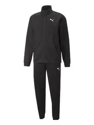 PUMA Casual Sports Stand Collar Zip-up Jacket And Pants Set - Black