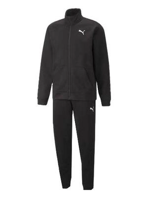 PUMA Casual Sports Stand Collar Zip-up Jacket And Pants Set - Black