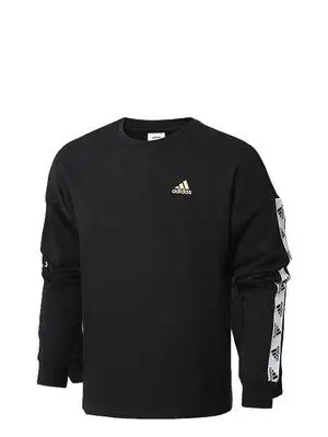Adidas Logo Print Casual Sports Sweatshirt - Black