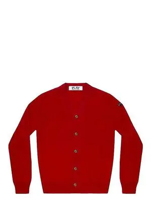 Play Comme Des Garcon Cardigan With Emblem - Red