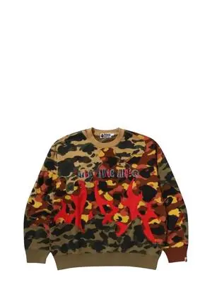 A BATHING APE 1st Camo Upcycled Relaxed Fit Crewneck Sweatshirt - Multi-color