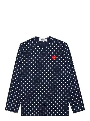 Play Comme Des Garcon Polka Dots Printing Long Sleeves Tee - Blue