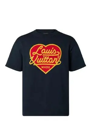 LOUIS VUITTON X Nigo2 Lv2 Ss22 Crossover Large Love Logo Alphabet Printing Short Sleeve Navy - Blue