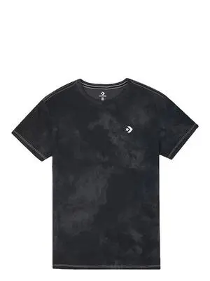 CONVERSE Washed Retro Casual Short Sleeve T-shirt - Black