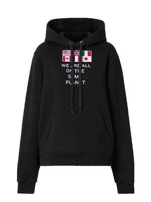 Burberry Cotton Hoodie With Graphic Print - Black