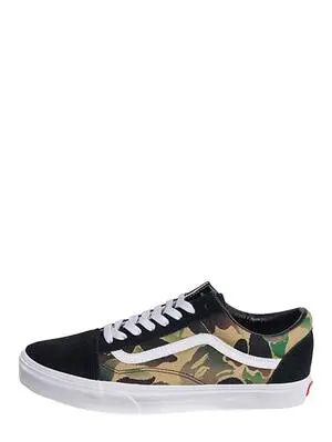 VANS Bape X Old Skool Cortex Limited Edition Camouflage Sneakers - Black