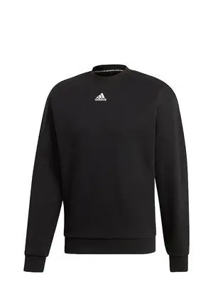 Adidas M Mh 3s Crew Casual Sports Solid Color Round Neck - Black