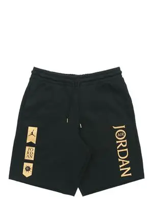 JORDAN Air Fleece Bronzing Sports Knit Shorts - Black