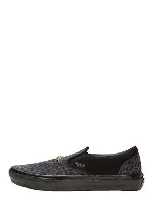 VANS Cher Strauberry X Skate Slip-on 'cheetah' Leopard Print Sneakers - Black/gray