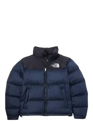 The North Face Retro Nuptse Logo Print Padded Jacket - Navy
