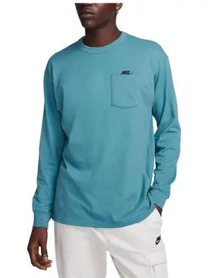Nike Premium Essentials Long-sleeve Pocket T-shirt - Blue