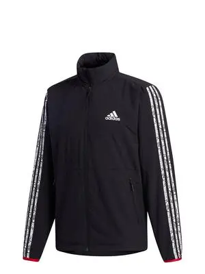 Adidas Windbreaker Jacket With Sporty Stripes - Black