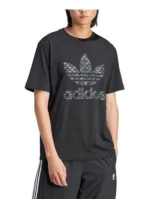 Adidas Classic Monogram Graphic T-shirt Asia Sizing 'black - Black/grey Five
