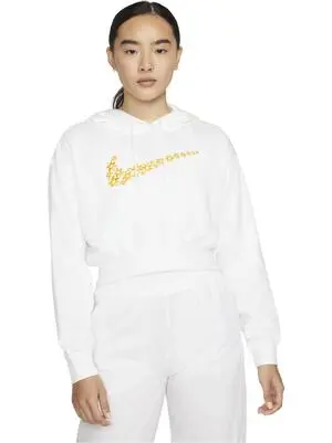 Nike Embroidered Logo Fleece Hoodie - White