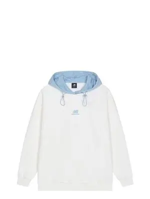 NEW BALANCE Logo Fleece Hoodie - White/blue