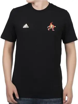 Adidas 8-bit Embroid. Round Neck Printing Short Sleeve - Black