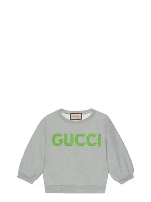 Gucci Cotton Jersey Cropped Sweatshirt - Grey