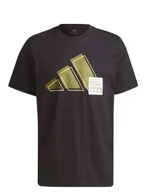 Adidas 3bar Logo Tee Logo Printing Sports Round Neck Short Sleeve - Black