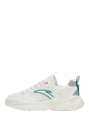 ANTA Casual Lace Up Sneakers - White/green/grey