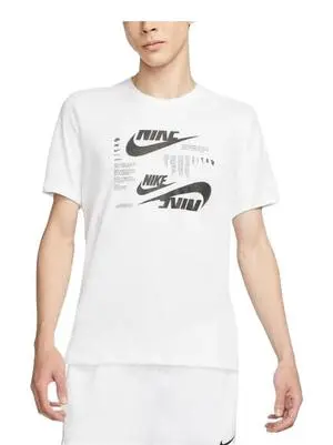 Nike Logo Printing Round Neck Short Sleeve White T-shirt - Default Color