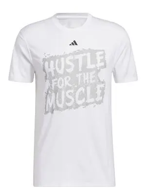 Adidas Hustle For The Muscle T-shirts - White