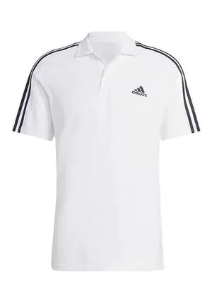 Adidas Essentials Piqu Embroidered Small Logo 3-stripes Polo Shirts - White