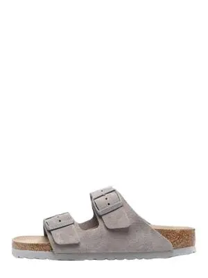 BIRKENSTOCK Birkenstock Arizona Soft Footbed Suede Leather Sandals Beige