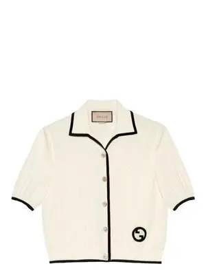 Gucci Cotton Cardigan With Interlocking G - Ivory