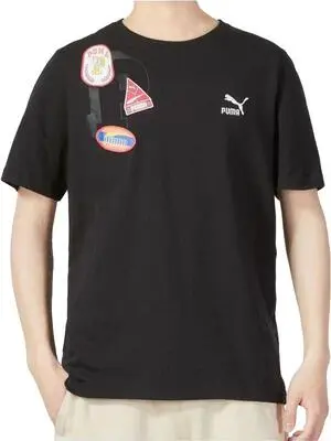 PUMA Casual Printed T-shirt - Black