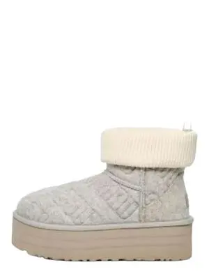 UGG UGG Classic Mini Platform Felted Boots Grey