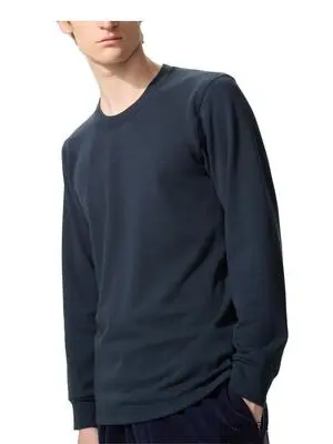 UNIQLO Uniqlo Heattech Ultra-warm Crew Neck T-shirt 'navy'