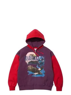 Supreme X Mm6 Maison Margiela Eagle Zip Up Hooded Sweatshirt - Red
