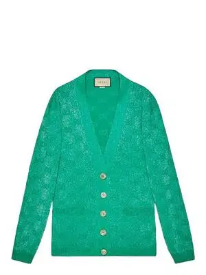 Gucci Gg Sparkling Wool Cardigan - Mint