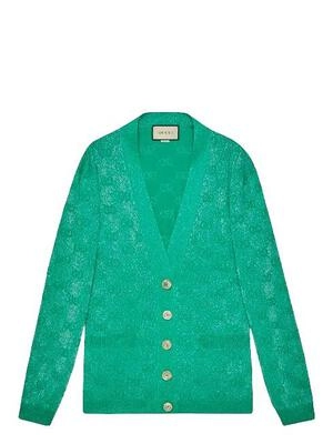 Gucci Gg Sparkling Wool Cardigan - Mint