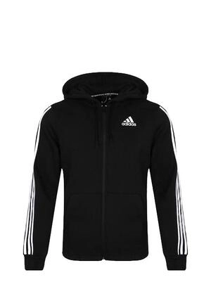 Adidas Fleece Lined Hooded Knit Jacket - Black