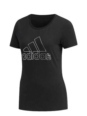 Adidas Short Sleeve T-shirt With Graphic Logo - Black