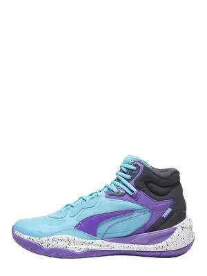 PUMA Playmaker Pro Mid Sneakers - Purple Glimmer/bright Aqua/strong Grey