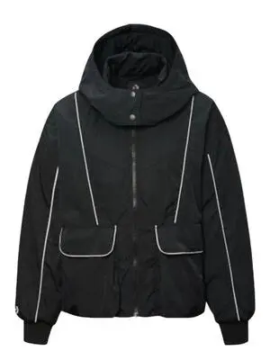CONVERSE Quilted Down Jacket With Hood - Black