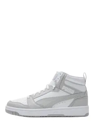 PUMA Rebound V6 High Top Sneakers - Puma White-ash Gray