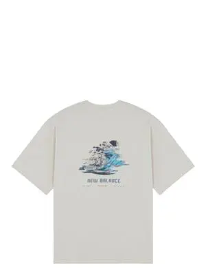 NEW BALANCE Graphic Print T-shirt Asia Sizing 'grey Blue - Grey/blue