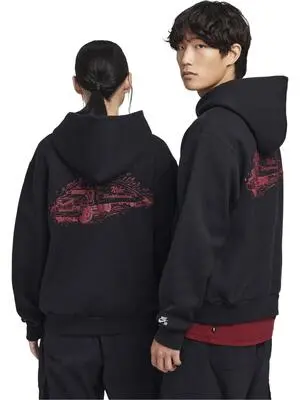 Nike Hoodie 'black - Black/red
