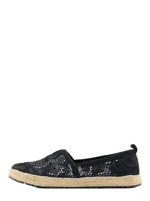 Sketchers Embellished Lace Slip-on Espadrilles - Black