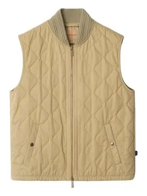 Burberry Quilted Gabardine Gilet - Beige